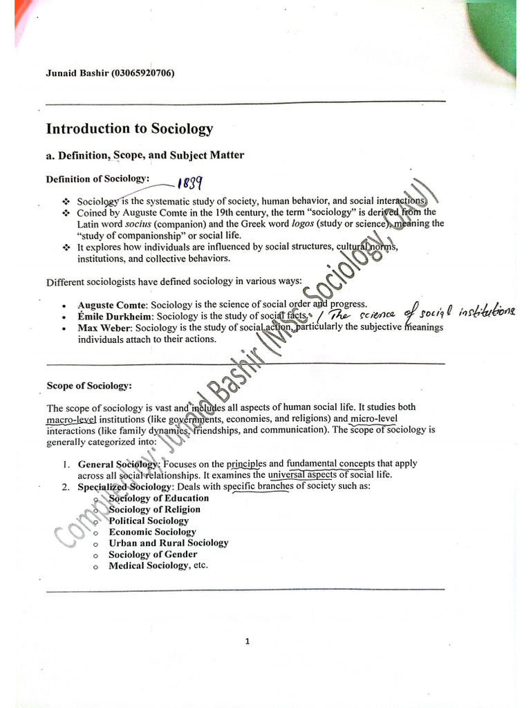 Intro To Sociology | PDF