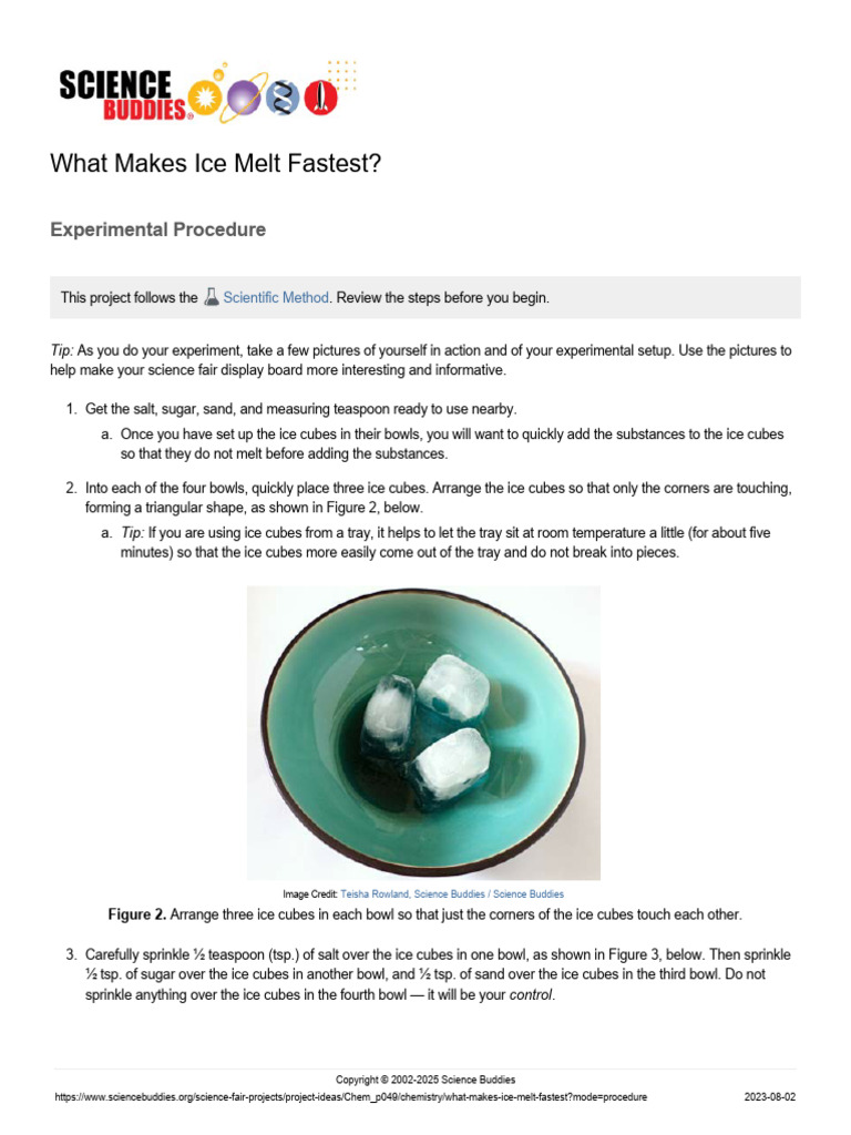 How to Melt Ice Quickly: Experiment Guide | PDF | Ice | Refrigerator