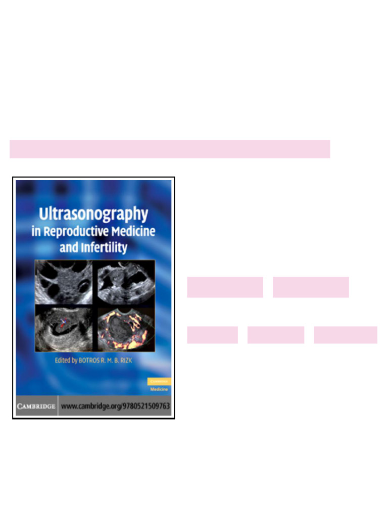 Ultrasonography in Reproductive Medicine and Infertility Rizk Botros R ...