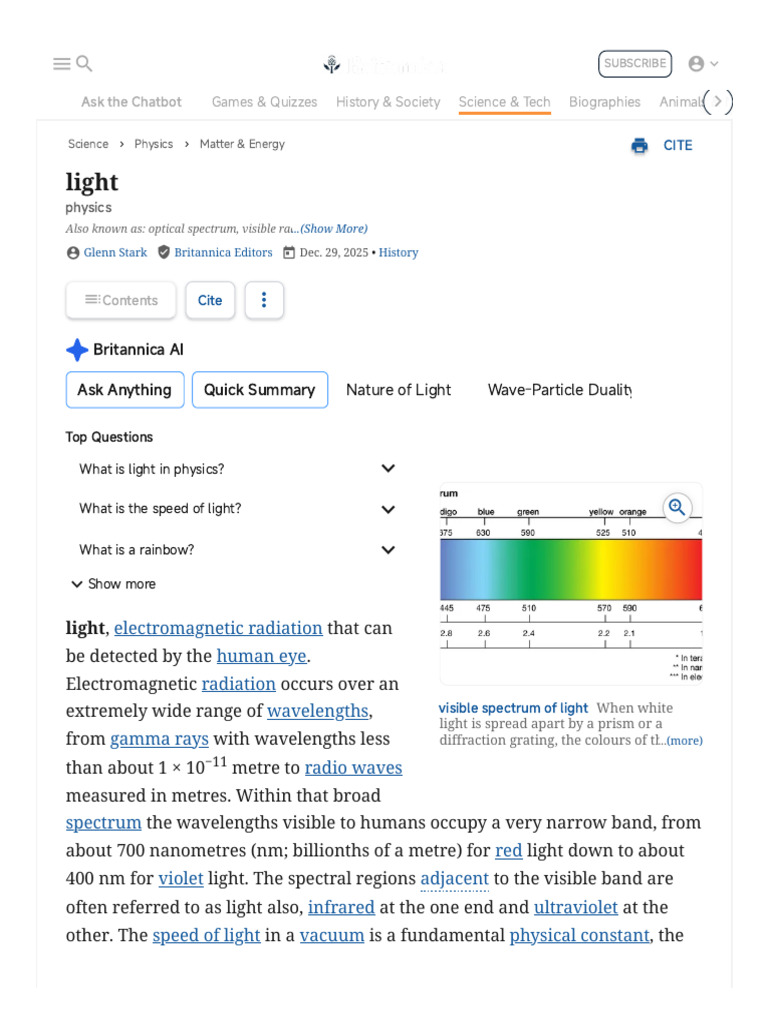 Light _ Definition, Properties, Physics, Characteristics, Types ...