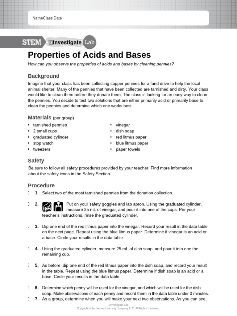 Cleaning Pennies with Acids and Bases | PDF