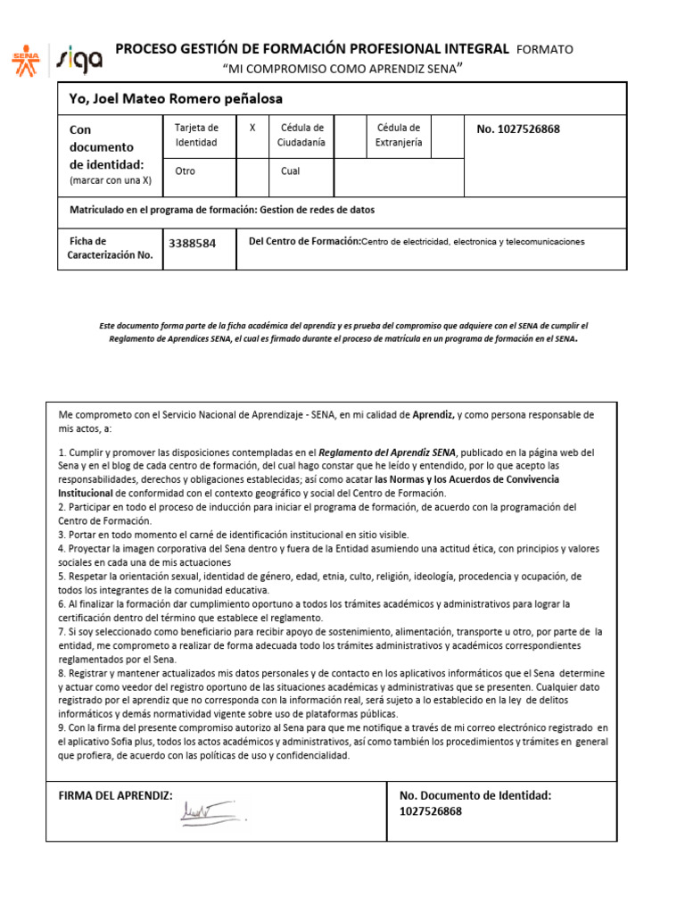 Documentos Sena Mateo Romero | PDF
