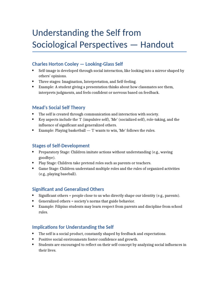 Sociological Perspectives on Self-Identity | PDF