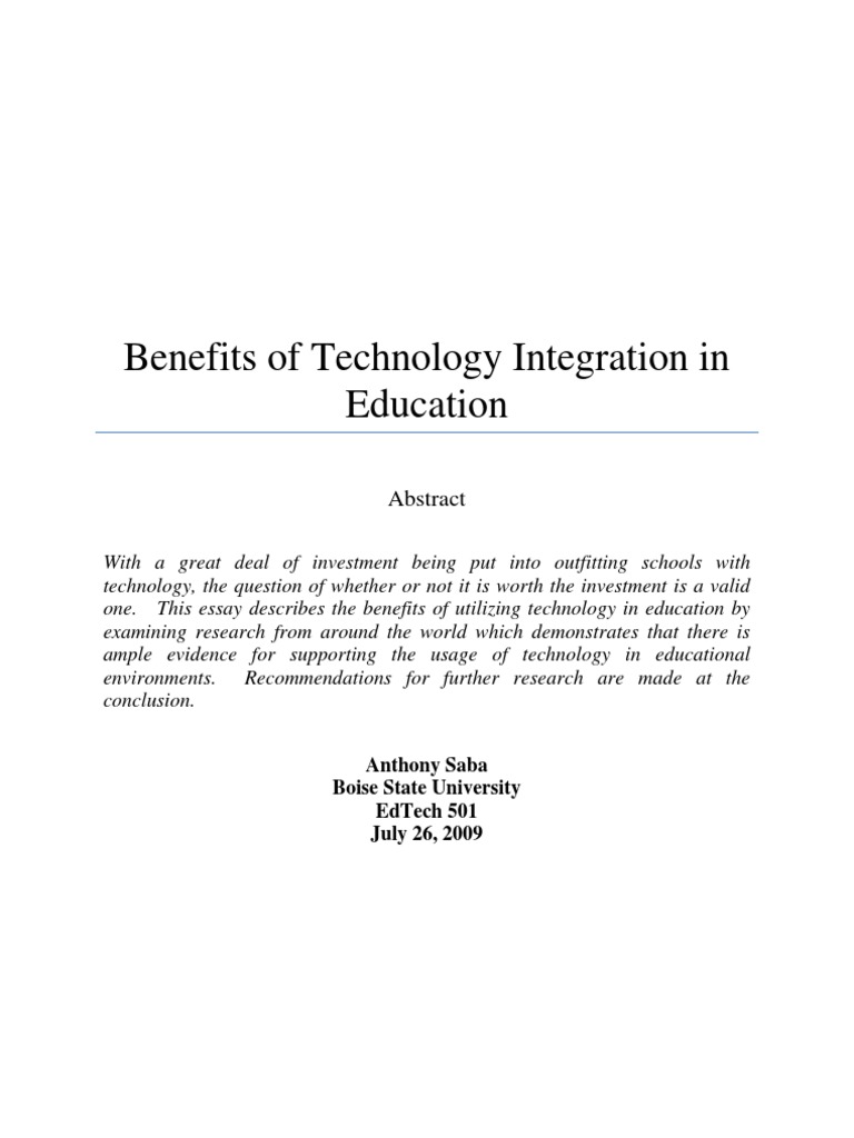 Benefits of Technology in Education | PDF | Constructivism (Philosophy ...
