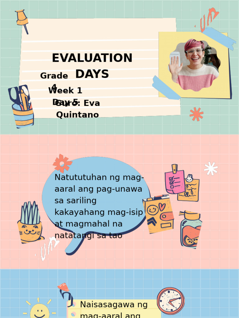 Evaluation Days: Grade 4 Week 1 Day 5 Guro: Eva Quintano | PDF