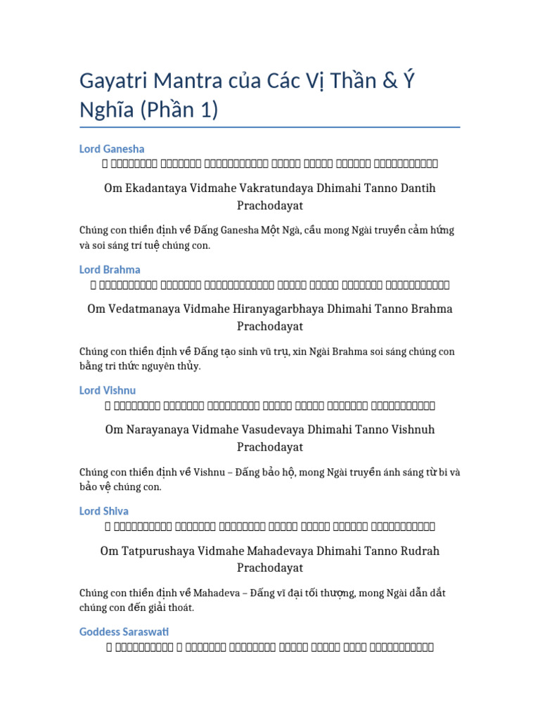 Gayatri Mantras Part1 | PDF
