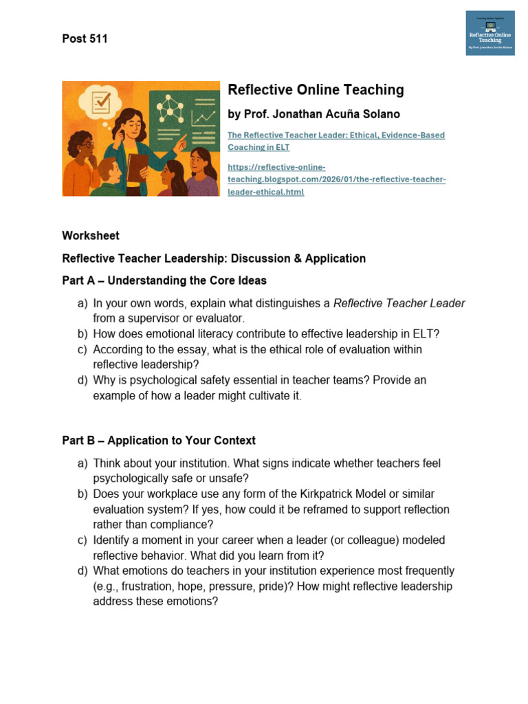 Reflective Leadership in Online Teaching | PDF