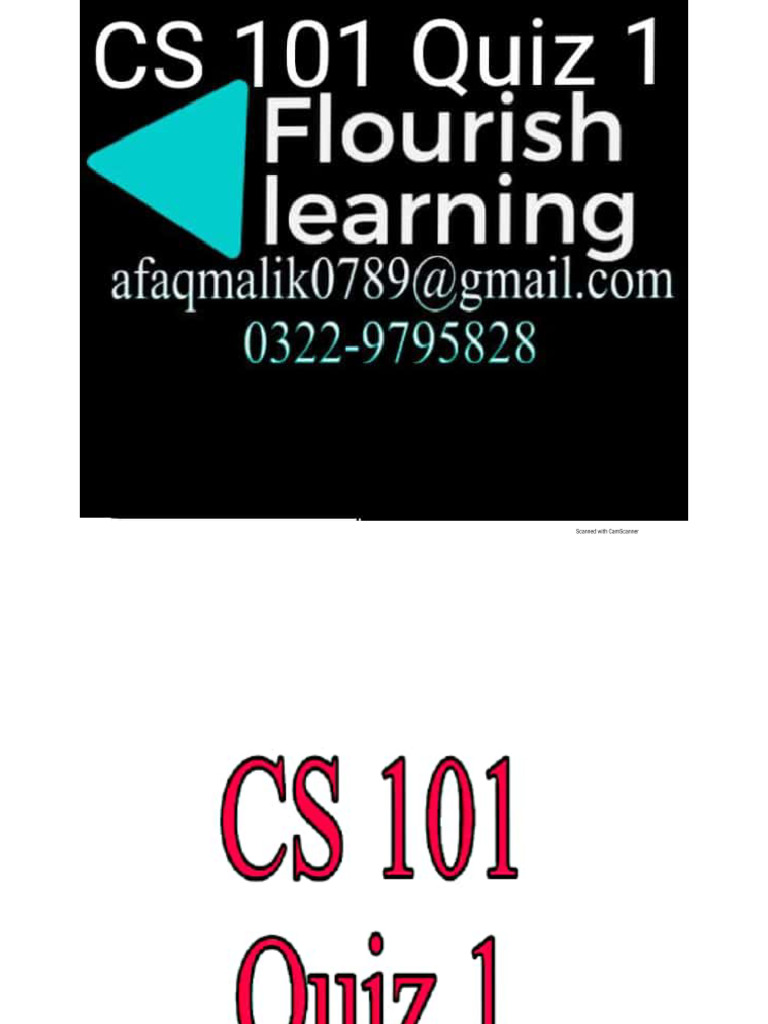 CS 101 Quiz 1 | PDF