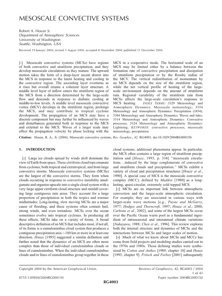 Mesoscale Convective Systems | PDF | Thunderstorm | Precipitation