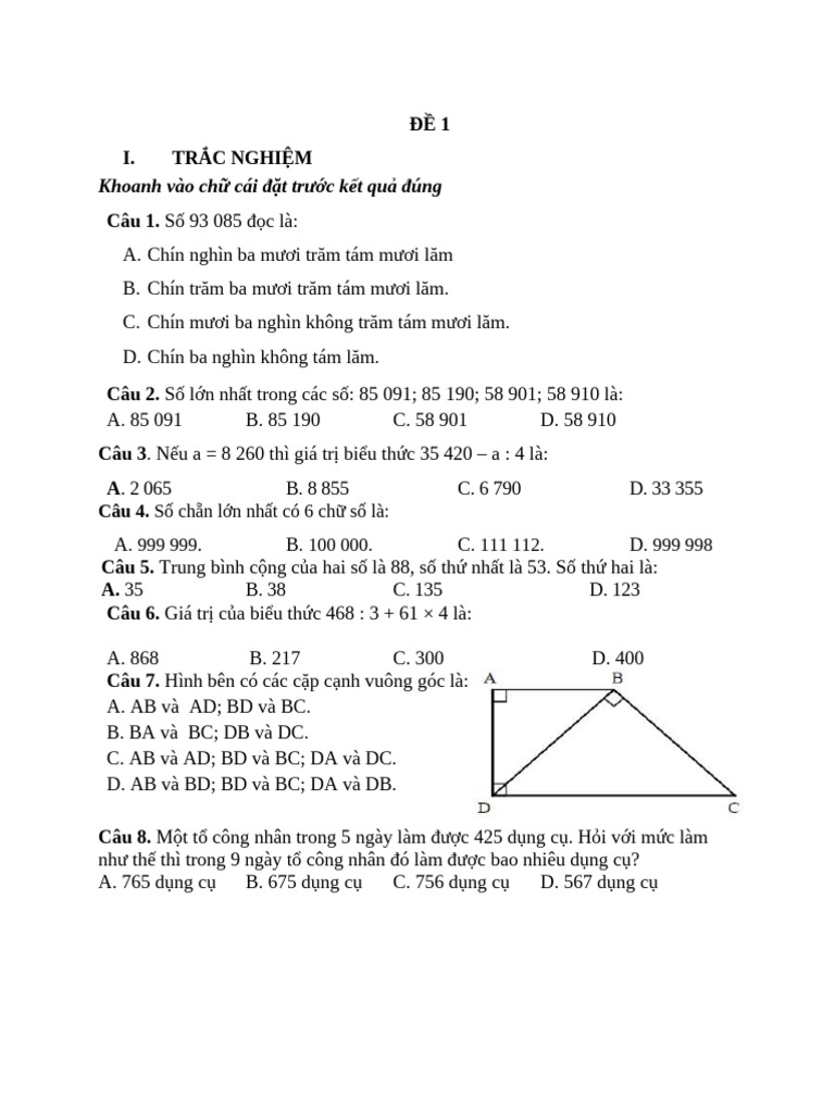 ĐỀ TOÁN CK1 | PDF