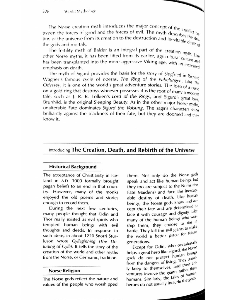 Norse Mythology: The Creation, Death, and Rebirth of The Universe | PDF