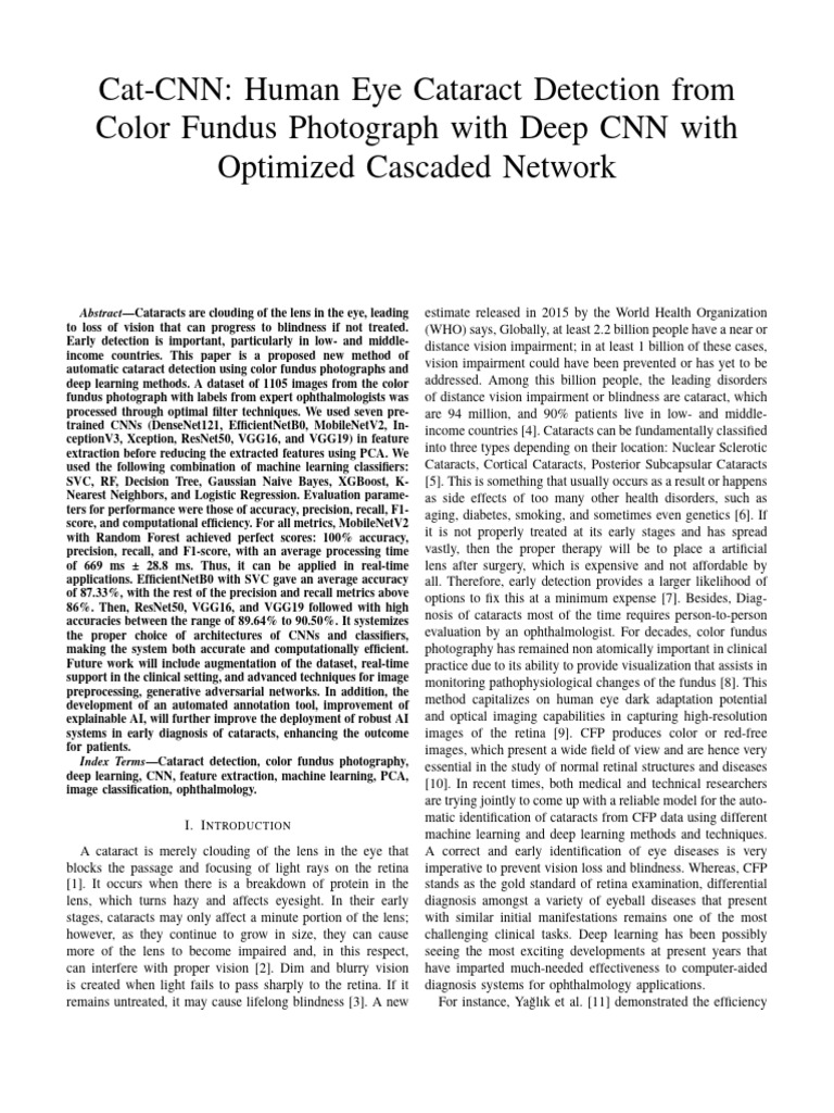 Cataract | PDF | Visual Impairment | Principal Component Analysis
