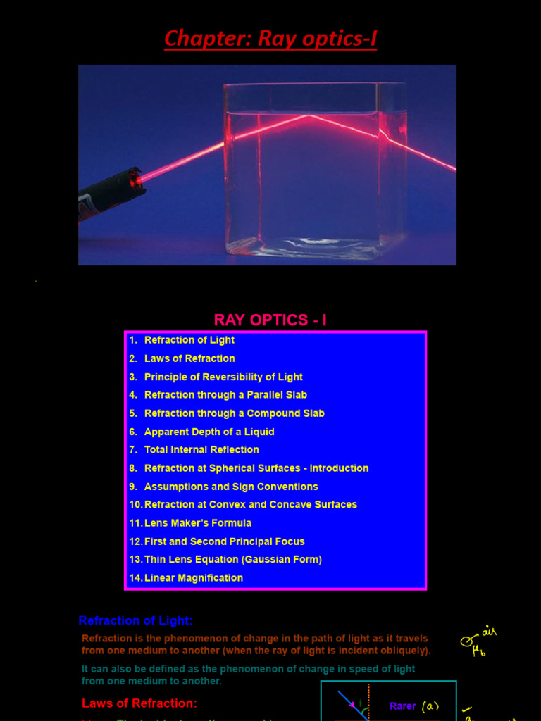 Ray Optics Anotated | PDF | Optics | Electromagnetic Spectrum