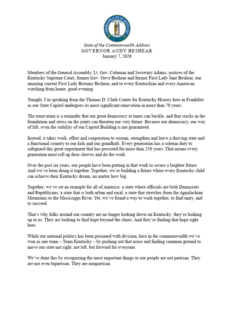 State of the Commonwealth Address 2026 | PDF | Crimes | Crime & Violence