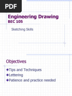 Engineering Drawing Engineering Lettering | PDF | Pencil | Drawing