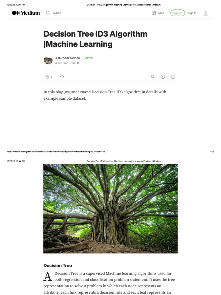 Decision Tree ID3 Algorith | PDF | Statistical Analysis | Teaching ...