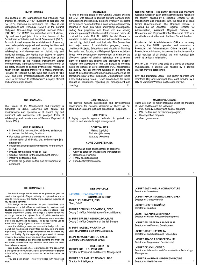 Overview of the Bureau of Jail Management | PDF | Prison