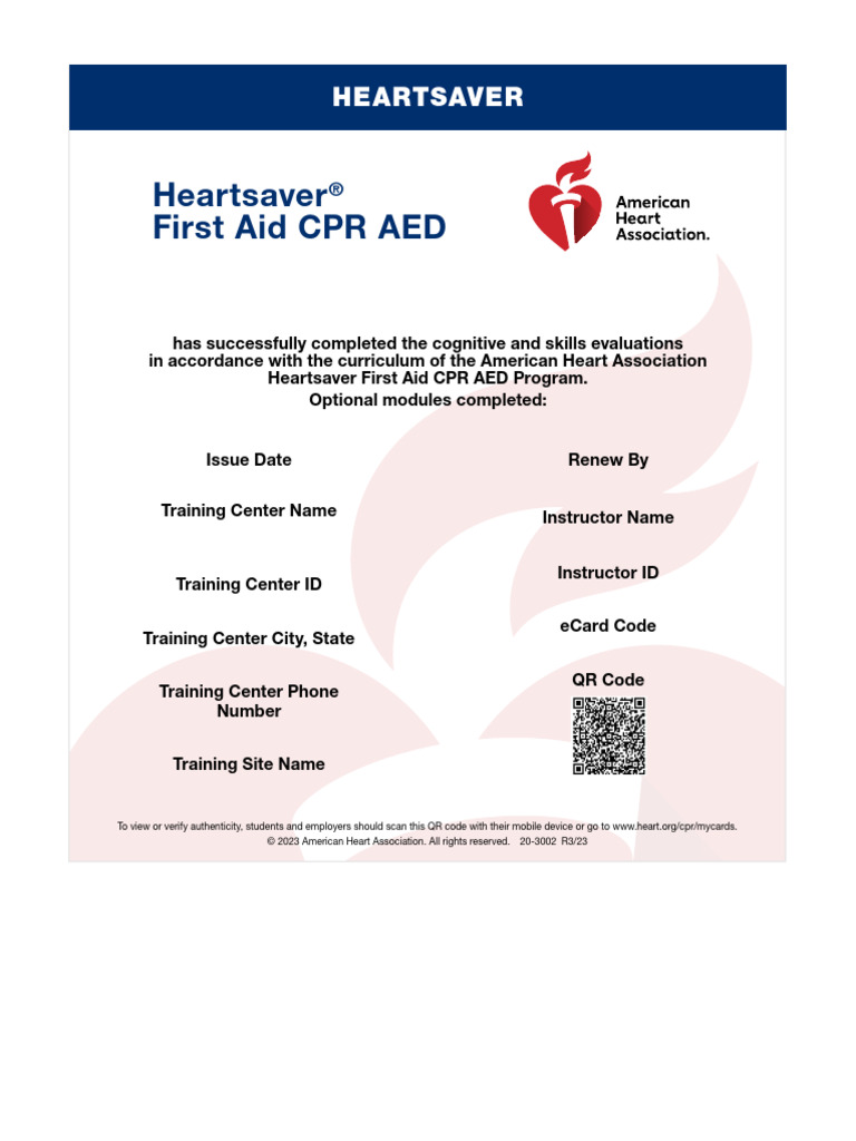 CPR:First Aid Cert. | PDF