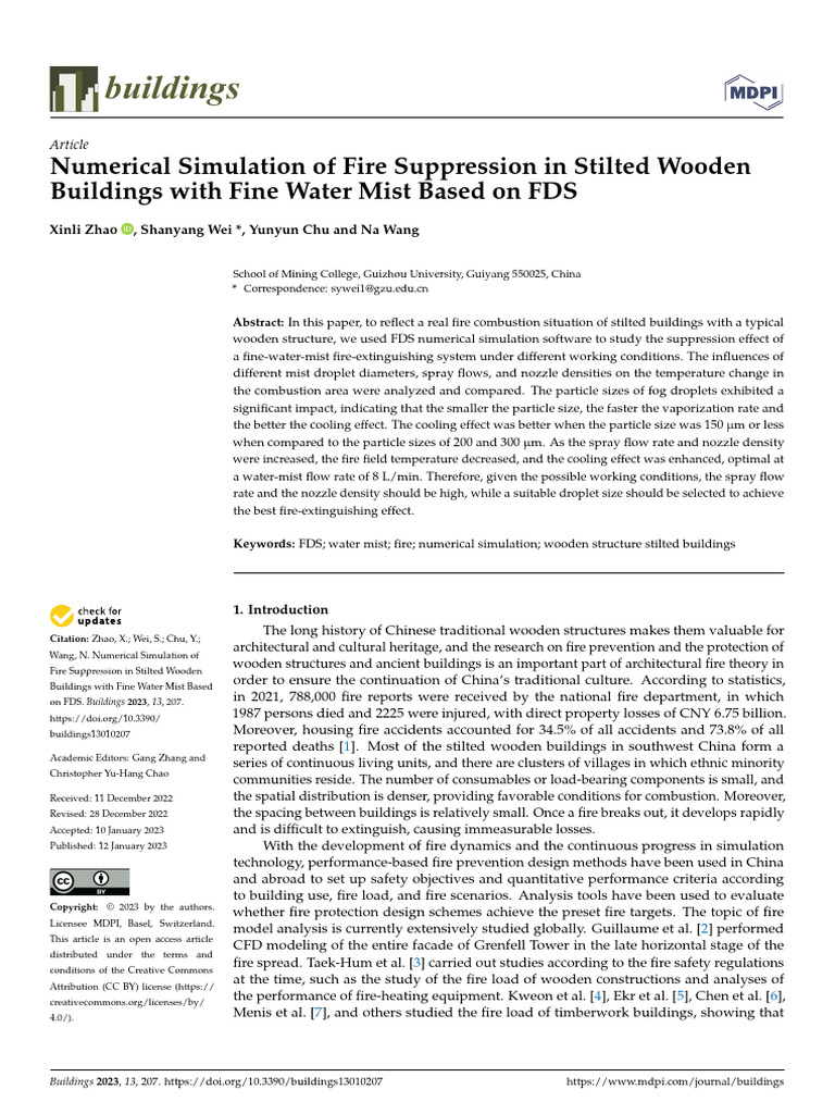7. Numerical Simulation of Fire Suppression in StiltedWooden | PDF ...