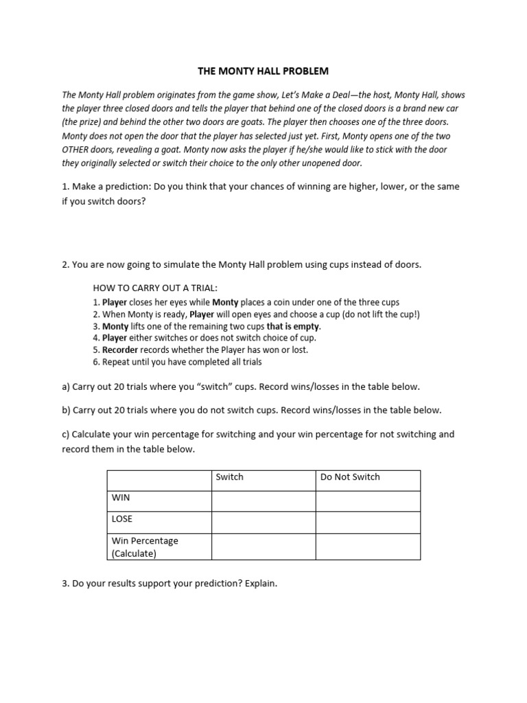 Monty Hall Problem (2) | PDF