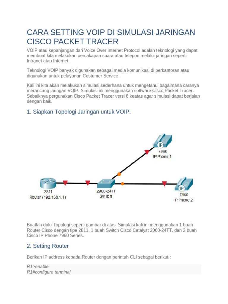 Setting VoIP di Cisco Packet Tracer | PDF