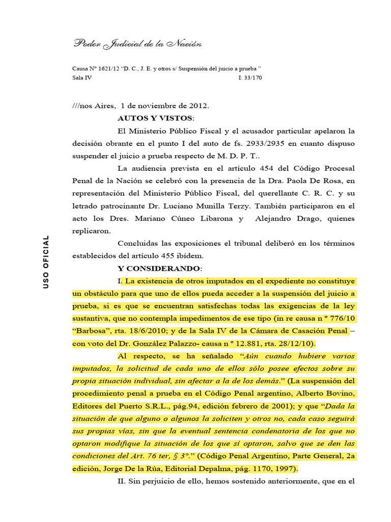 Cncc Probation Varios Imputados | PDF | Fiscal | Daños y perjuicios