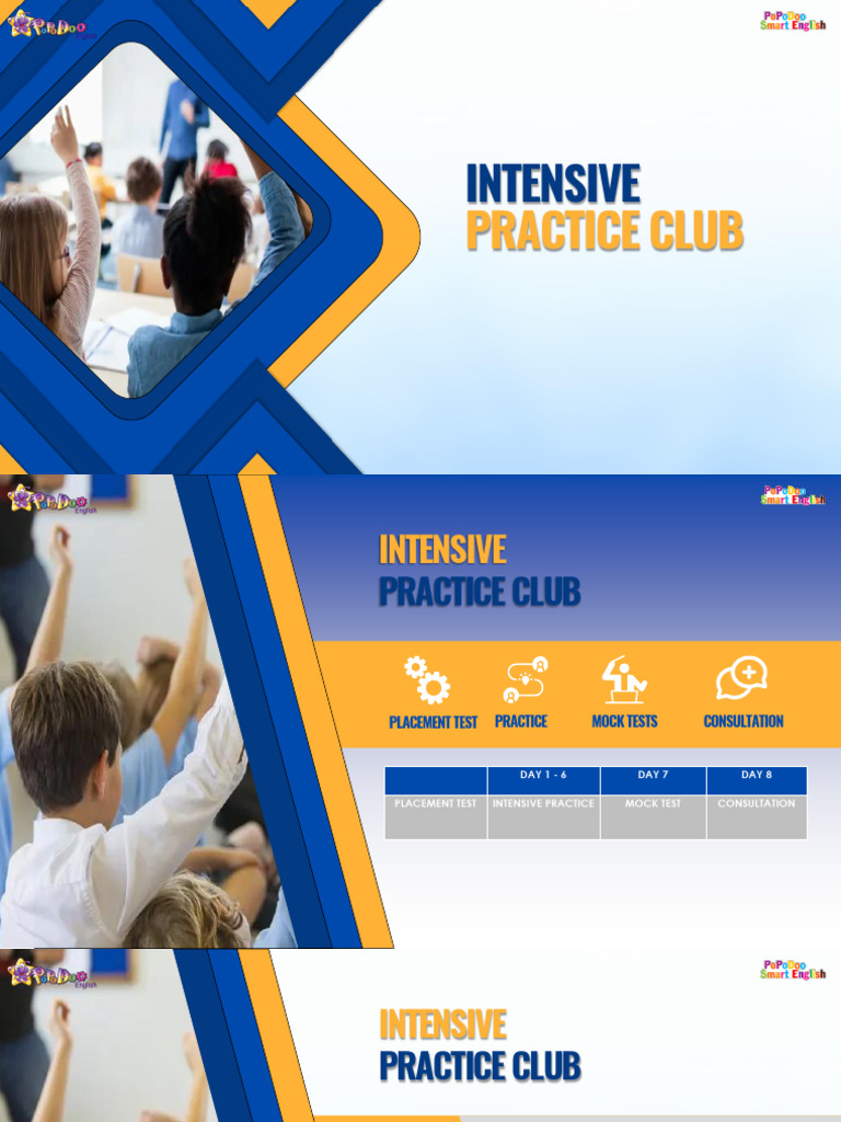 Intensive Practice Club Placement Test Guide | PDF | Speech | Vocabulary