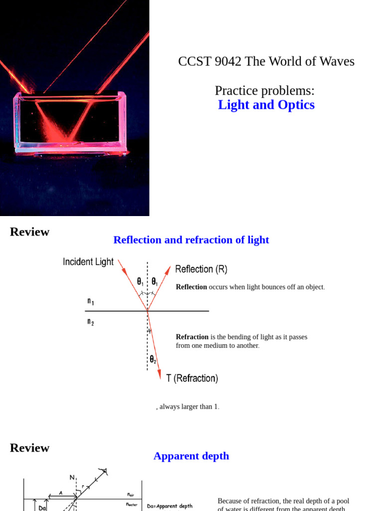 Light and Optics: Reflection, Refraction, and Mirrors | PDF | Telescope ...