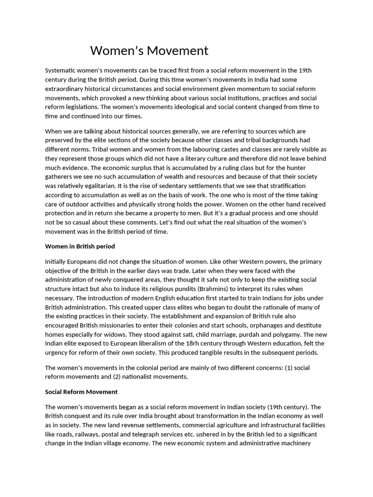 Women Movement | PDF