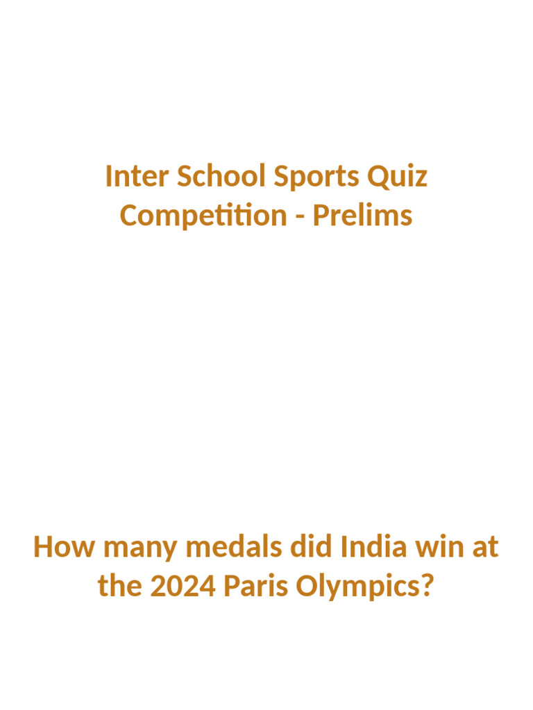 Sports Quiz Competition | PDF