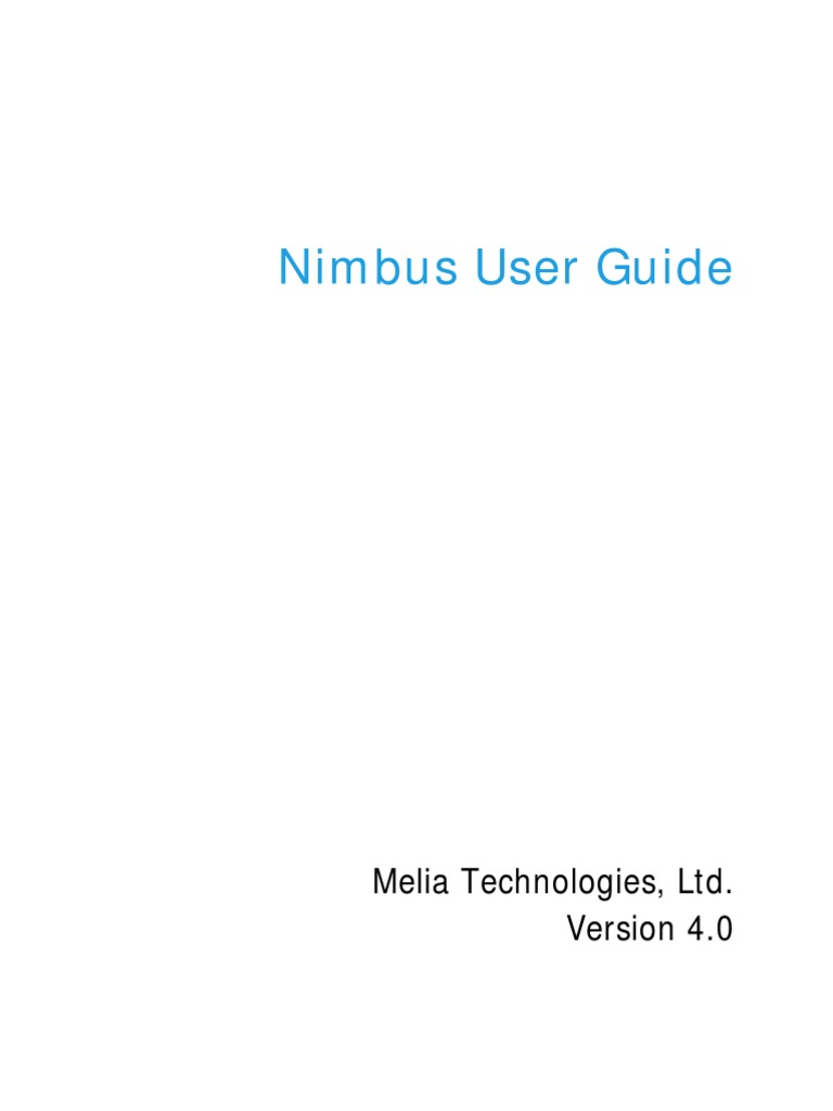 Nimbus User Guide | PDF | Hyperlink | Html
