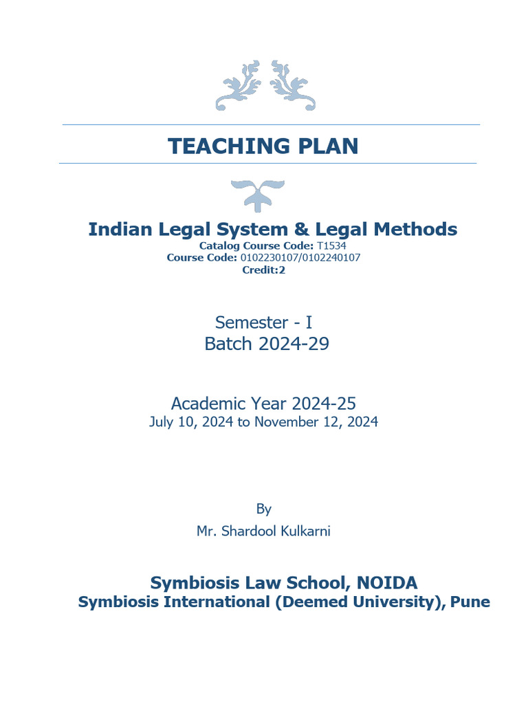 TP-Indian Legal System and Legal Methods | PDF | Lecture | Critical ...