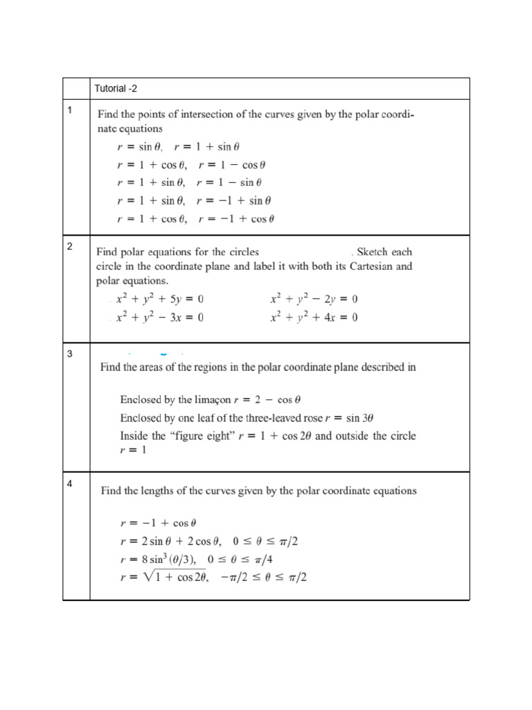 Tutorial For Calculus MA100 Set - 2 Chapter 9-13-14 Thamos | PDF