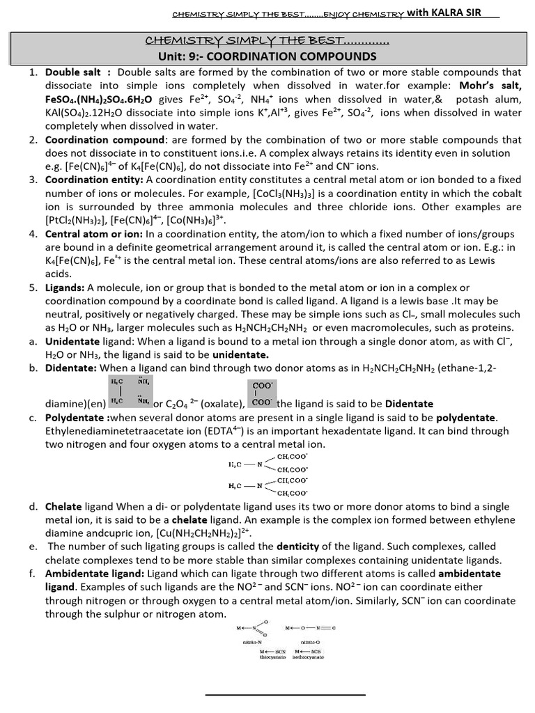 Coordination Compounds | PDF | Coordination Complex | Ligand