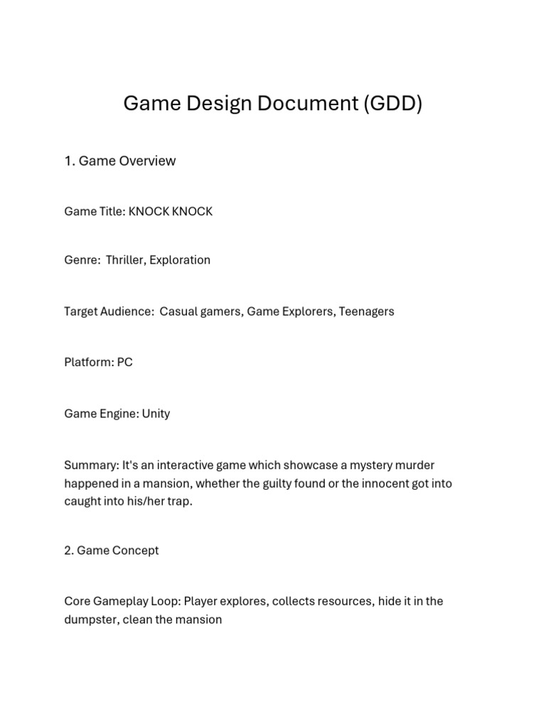 Game Design Document | PDF | Video Games