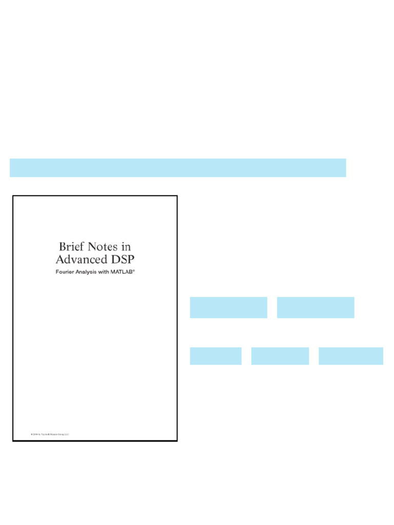 (Ebook) Brief Notes in Advanced DSP : Fourier Analysis with MATLAB by ...