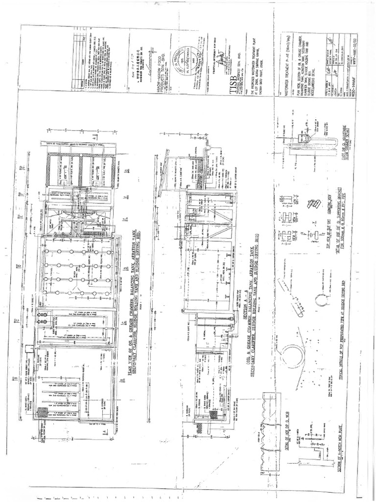 Drawing & Calculation Aeration Tank | PDF