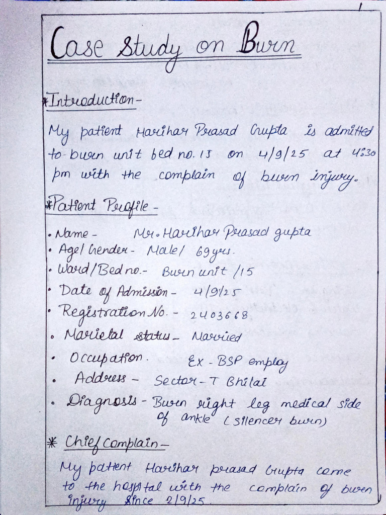 Case Study On Burn | PDF