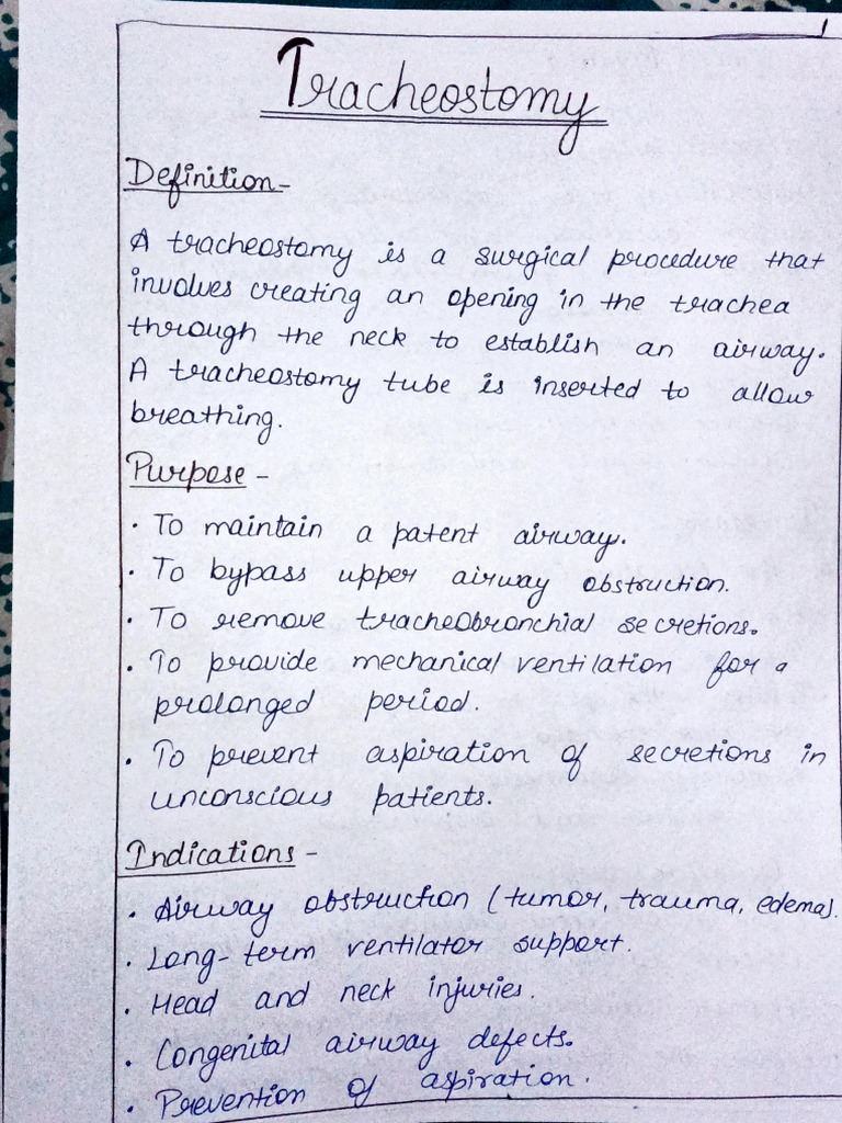 Procedure On Tracheostomy | PDF