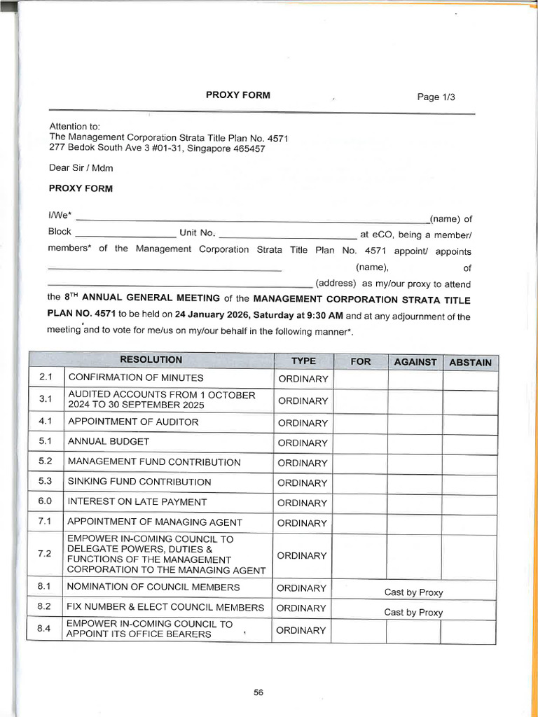 Eco Agm - Proxy Form (2026) | PDF