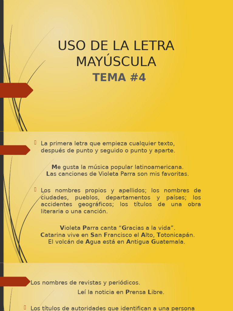 Uso de La Letra Mayúscula | PDF | Caso de carta