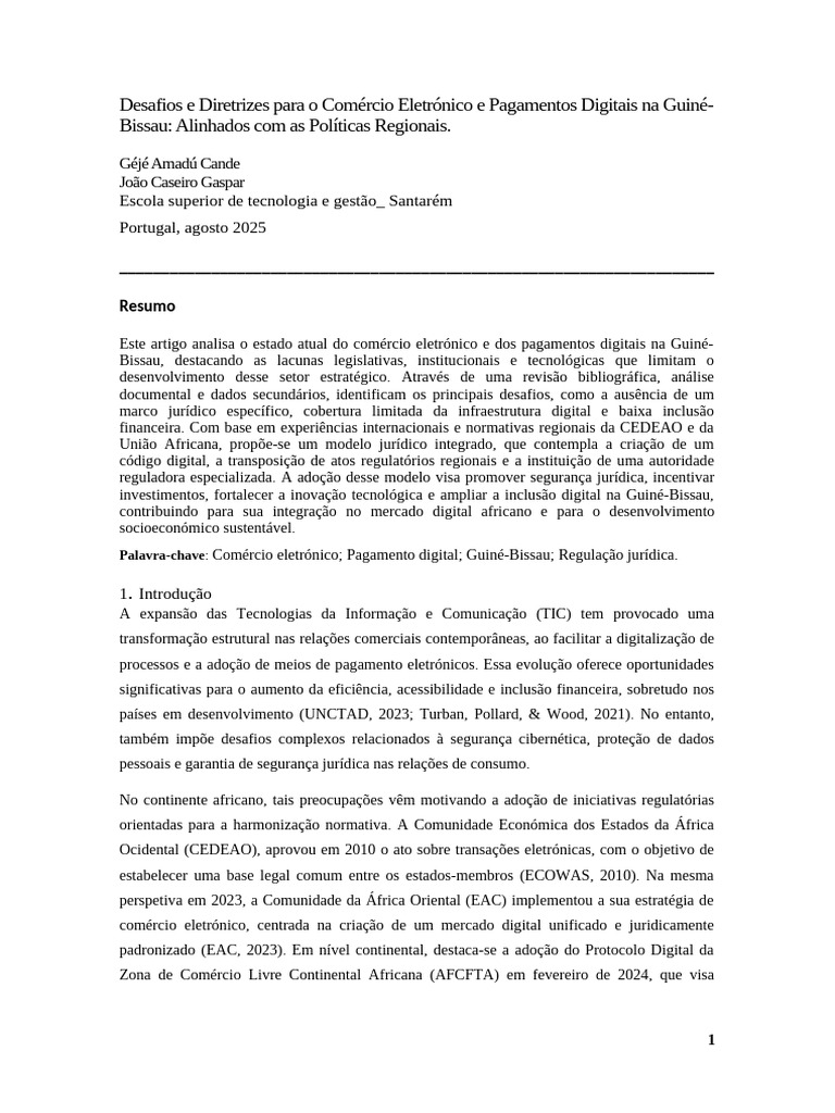 Comercio Eletrónico Na Guiné-Bissau | PDF | E-commerce | Internet