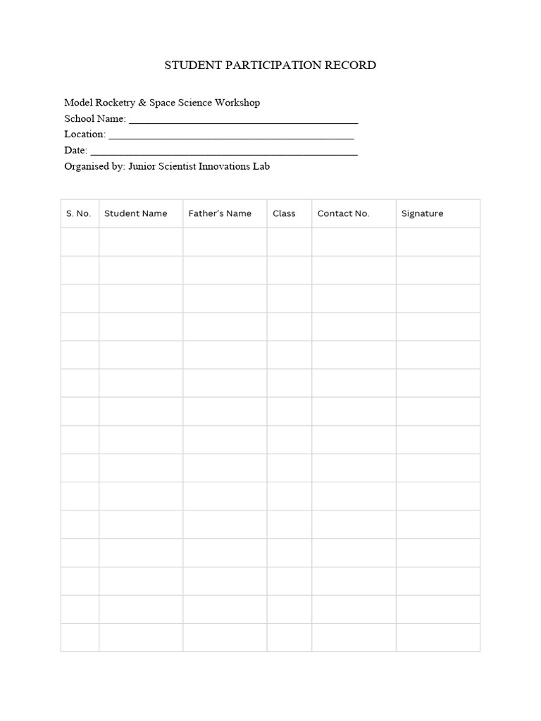 Student Participation Record (1) | PDF