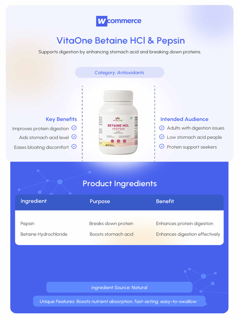 Betaine HCL | PDF | Digestion | Stomach