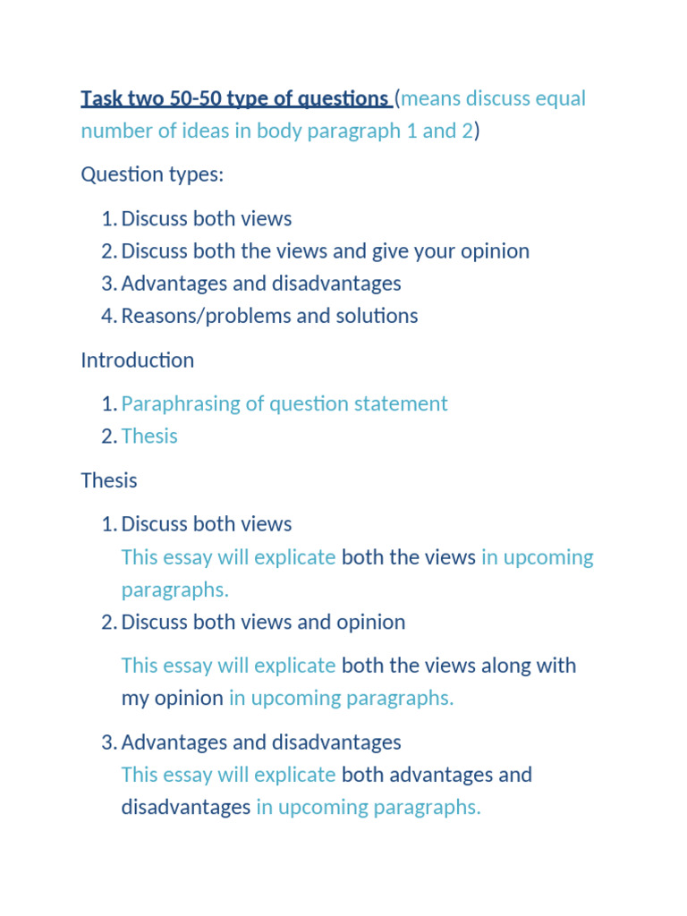 task two structure 50-50 | PDF | Question | Reason