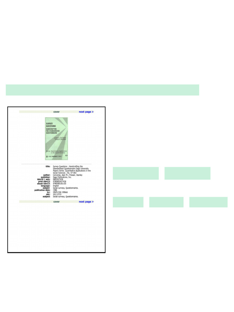 Survey Questions Handcrafting the Standardized Questionnaire pdf version | PDF