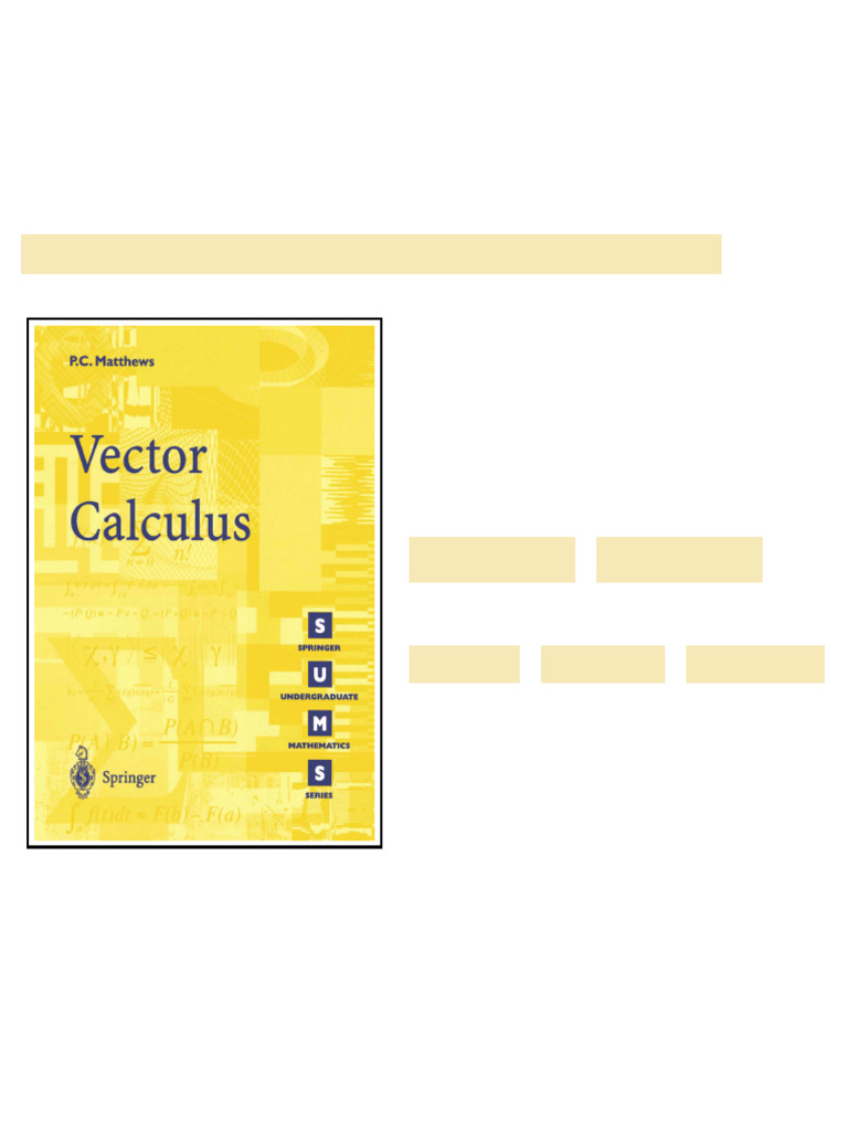 Vector Calculus 1th Wei Zhi Full Chapters Included | PDF | Vector Calculus | Vector Space