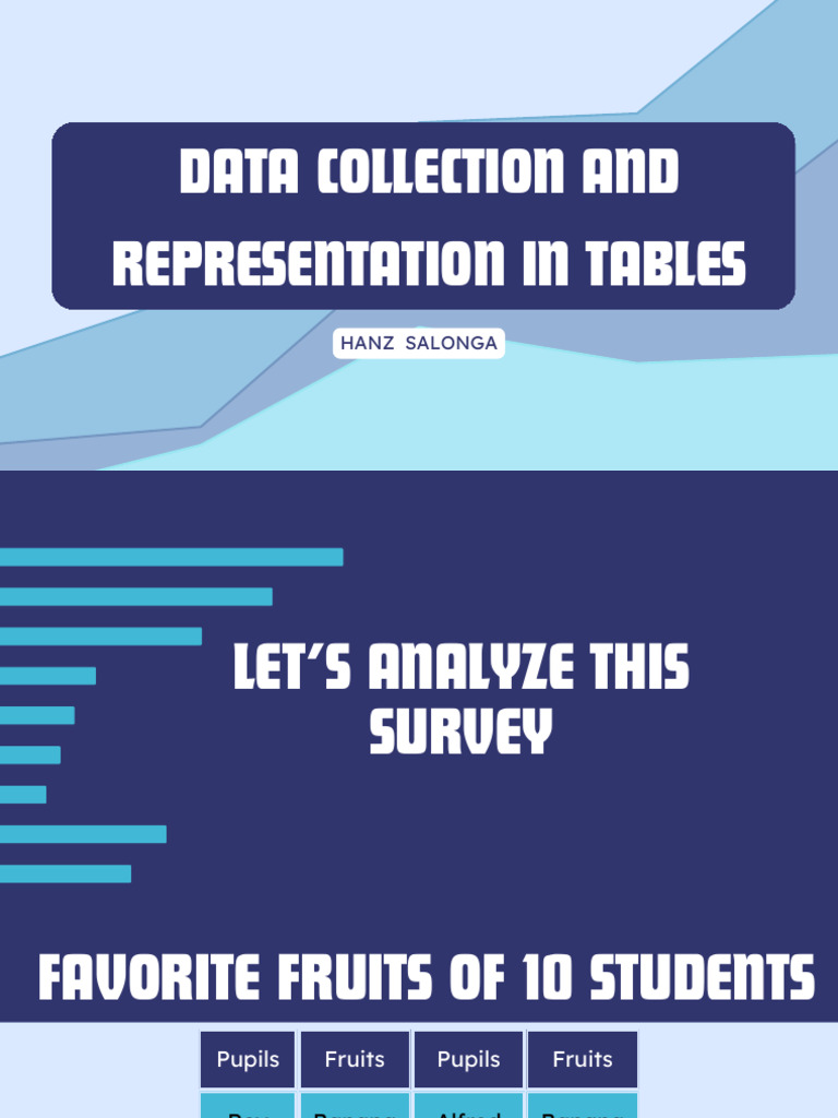 Data Collection and Representation in Tables | PDF | Workweek And Weekend