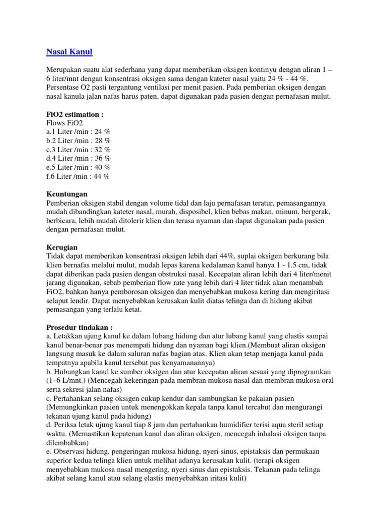 Nasal Kanul | PDF