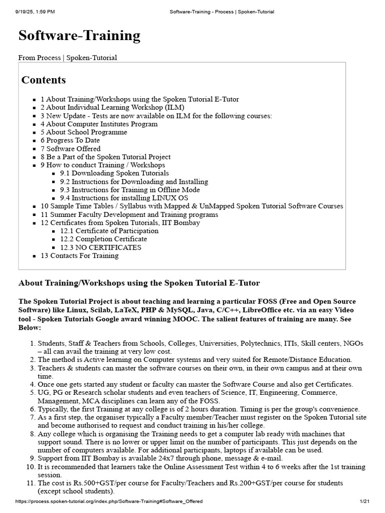 Spoken Tutorial Software Training Guide | PDF | World Wide Web ...
